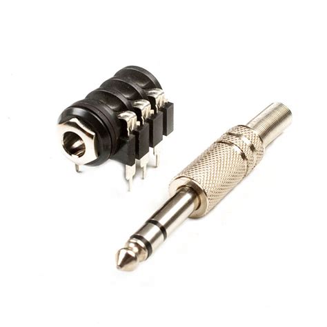 Male Female 14 635mm Audio Stereo Trs Microphone Output Jacks Socket