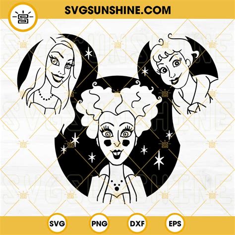 Mickey Head Hocus Pocus Svg Halloween Witches Svg Dxf Png Eps Clipart