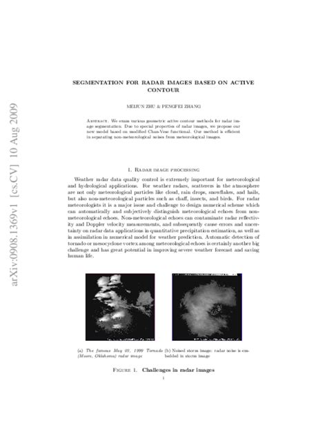 pdf segmentation for radar images based on active contour