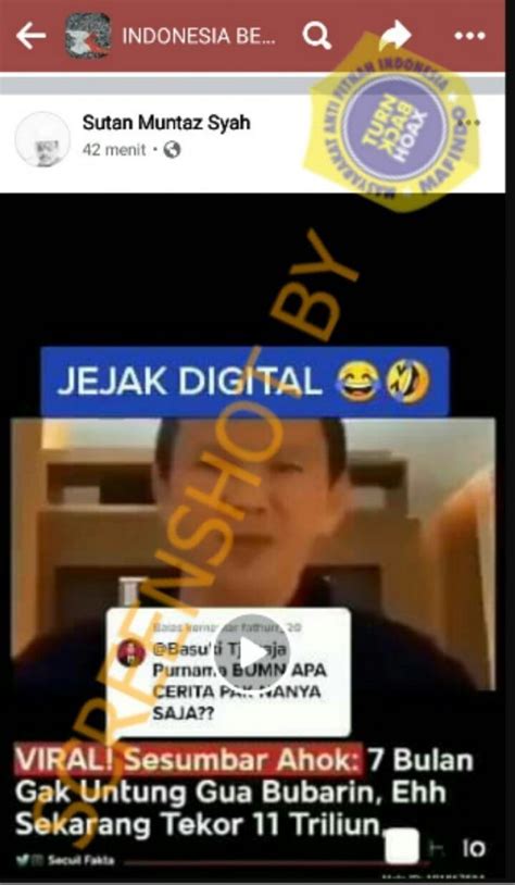 CEK FAKTA Ahok Akan Bubarkan Pertamina Jika Tak Untung Selama 7 Bulan