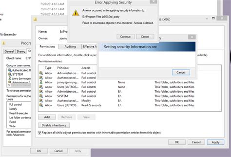 Failed To Enumerate Objects In The Container Access Is Denied R