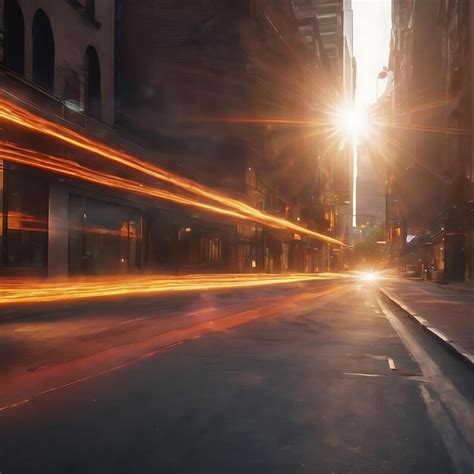 Warm Anamorphic Lens Flare Background Premium Ai Generated Image