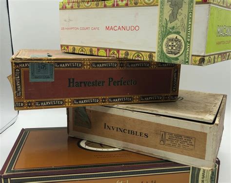 4 Vintage Cigar Boxes Groomsman T Harvester Perfecto Etsy