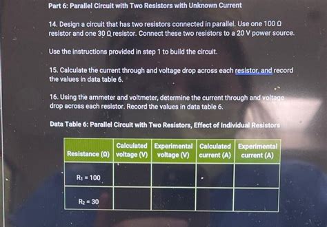Solved Procedure Part 1 Series Circuit With Two Resistors