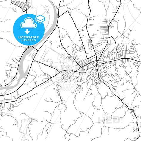 Layered Pdf Map Of Loznica Mačva Serbia Vector Download Hebstreits