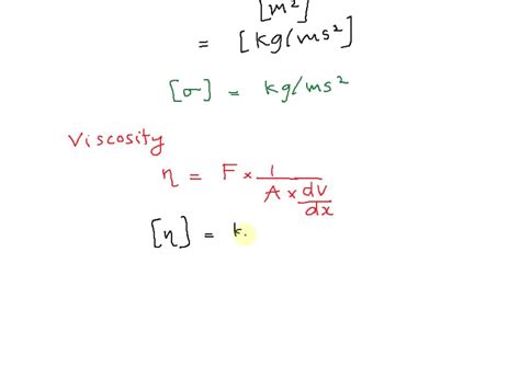 Solved Q1 Using The Dimensional Analysis Show That The Units On Viscosity Are Correct Using