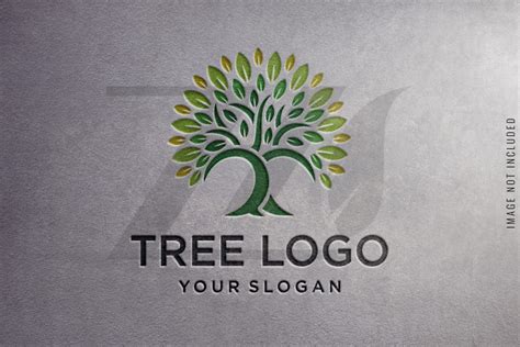 دانلود موکاپ لوگو طرح درخت پس زمینه ساده دانلود رایگان فایل لایه باز، Psd، وکتور، لوگو و موکاپ