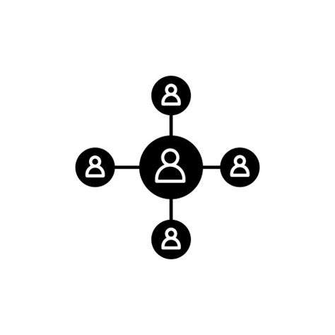 Chart Network Icon Set Social Media Connect Vector Image