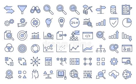 Data Analytics Technology And Information Management Icon Set For