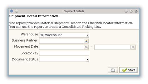 Shipment Details Report Id Idempiere En