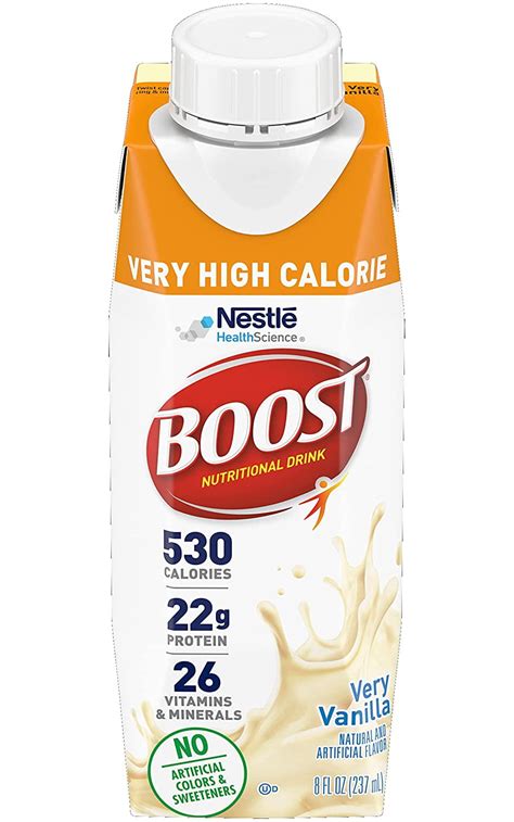 Boost Very High Calorie Nutritional Drink Very Vanilla 8 Ounce Carton
