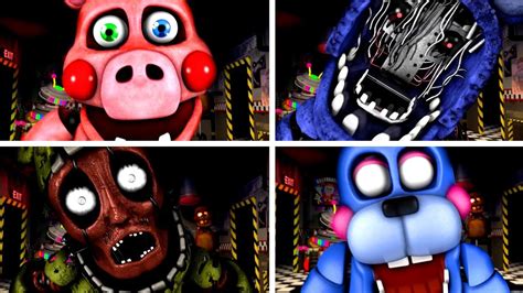 Ultimate Custom Night Jumpscares 4 Fnaf Jumpscare Animations Youtube