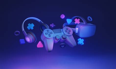 게임 컨셉 3d 일러스트레이션 Vr 헤드셋 무선 컨트롤러 및 이어폰 게임 컨트롤러에 대한 스톡 사진 및 기타 이미지 게임 컨트롤러 날기 여가활동 게임 Istock