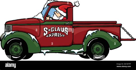 Cartoon Christmas Truck With Santa Stock Vector Image And Art Alamy