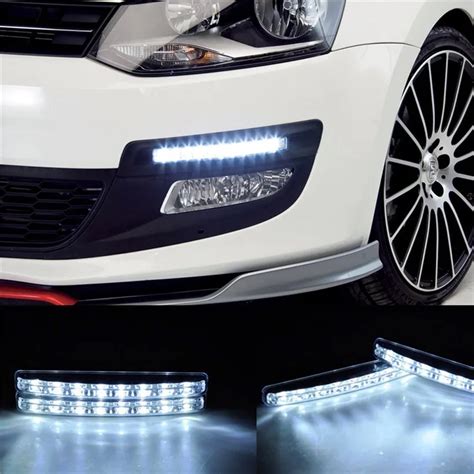 Tanbaby Pcs Leds Super White DC V Universal Car Daytime Running Lights DRL Daylight Kit