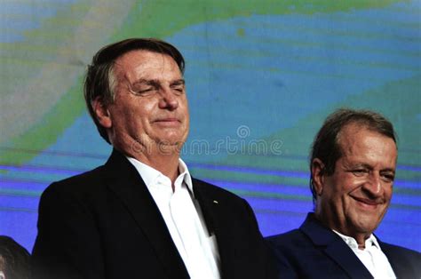 Jair Bolsonaro S Smiling Face With Valdemar Costa Neto Editorial Stock