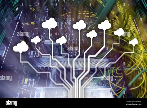 Cloud Server And Computing Data Storage And Processing Internet And Technology Concept Stock