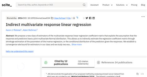 indirect multivariate response linear regression