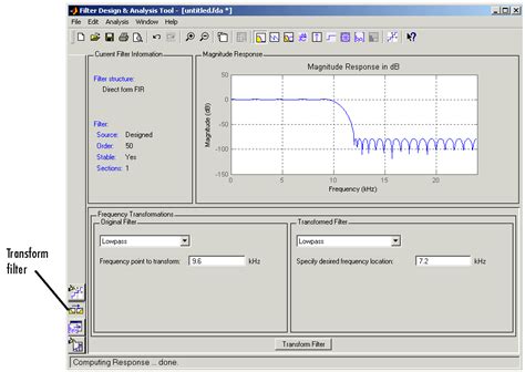 Gui Filter Design And Analysis Tool Signal Processing Toolbox
