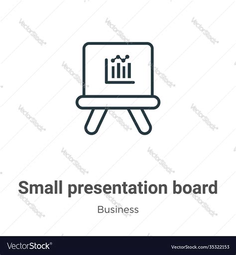 Small Presentation Board Outline Icon Thin Line Vector Image