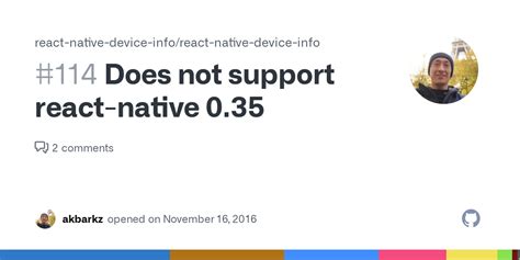 Does Not Support React Native Issue React Native Device Info React Native Device