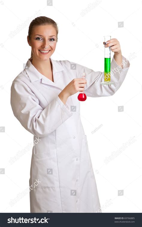 Isolated Scientist Woman Lab Coat Chemical Stock Photo 69766885