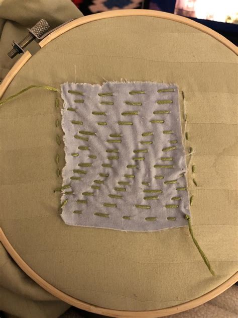 First Attempt At Sashiko Mending R Visiblemending