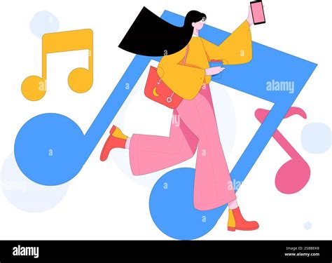 Music Characters Scene Flat Vector Concept Operation Illustration Stock