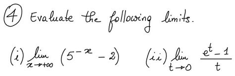 solved 4 evaluate the following limits i