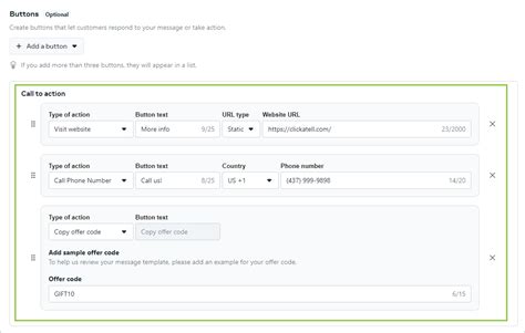 use interactive buttons in message templates whatsapp user guide