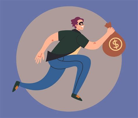 Premium Vector Thief Vector Flat Illustration