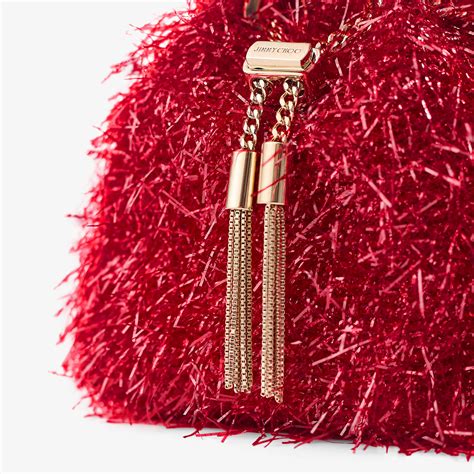 Micro Bon Bon Ruby Red Tinsel Mini Bag Jimmy Choo