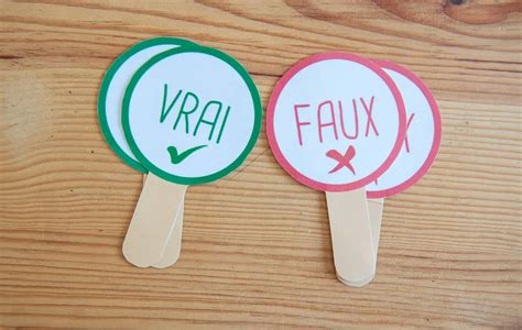 Panneaux vrai ou faux à imprimer pour animer des ateliers