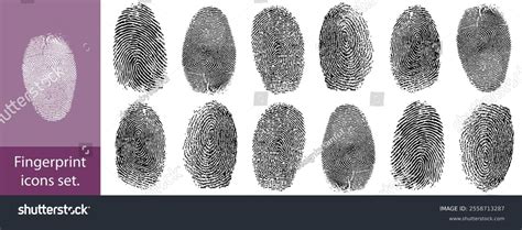 Fingerprint Vector Icons Finger Print Id Stock Vector Royalty Free 2558713287 Shutterstock