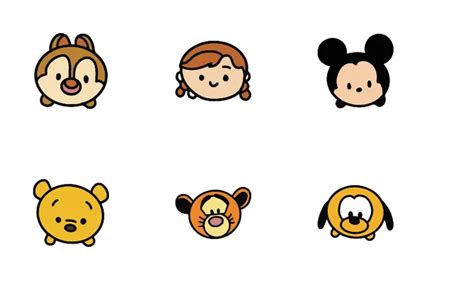 Disney Character Icon Pack 14 Colored Outline People Icons Svg Png