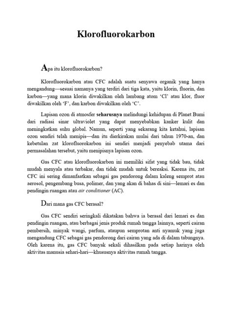 Klorofluorokarbon Pdf Griya And Taman Sains And Matematika