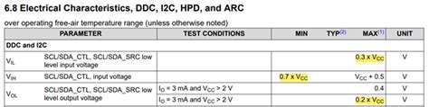 Tdp158 The Pull Up Voltage Level At Ddc Interface Interface Forum Interface Ti E2e