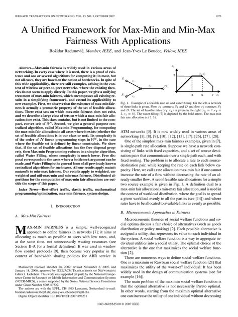 Pdf A Unified Framework For Max Min And Min Max Fairness With