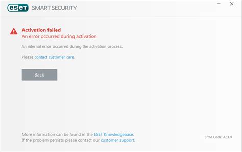 activation error code act 0 eset internet security and eset smart