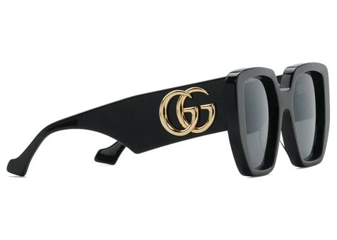 Gucci Rectangular Frame Sunglasses Blackgold 663746 J0740 1012 In