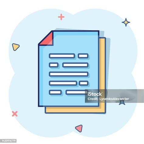 벡터 만화 스타일에서 만화 문서 종이 아이콘 용어 개념 그림 그림 시트 문서 분석 비즈니스 스플래시 효과 개념입니다 보고서에 대한 스톡 벡터 아트 및 기타 이미지 Istock