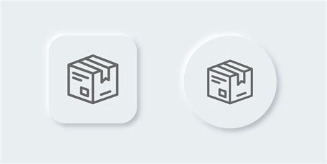 Package Line Icon In Neomorphic Design Style Shipping Box Signs Vector
