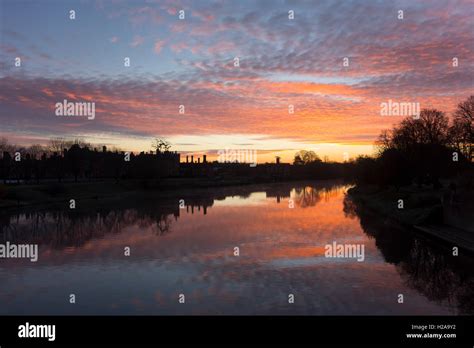 Europe UK England London Hampton Court Riverside Sunrise Stock