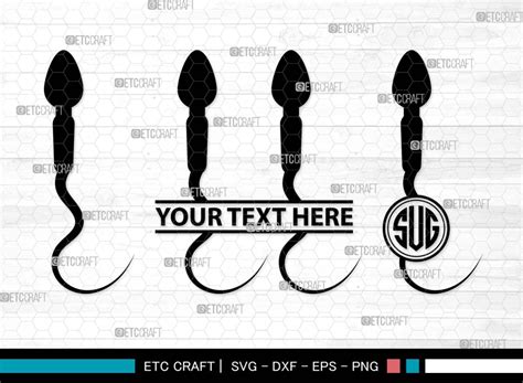Sperm Monogram Male Anatomy Silhouette Graphic By Pixel Elites