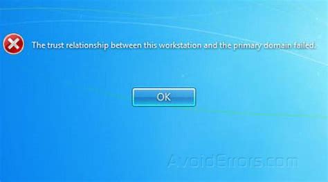 how to handle trust relationship error on windows 7 8 1 10 avoiderrors