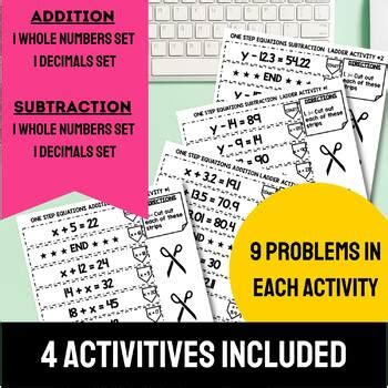 One Step Equations Activity Print And Digital Addition And Subtraction