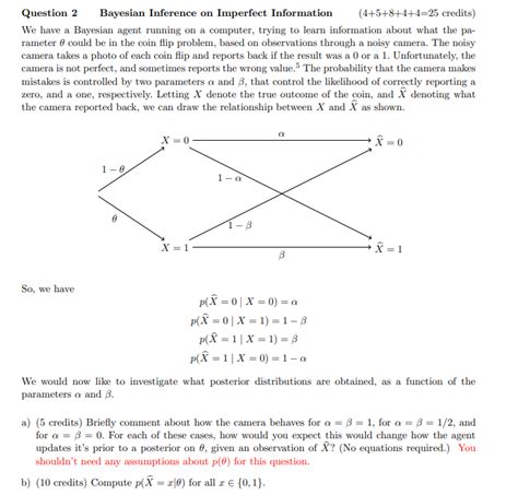 Solved Question Bayesian Inference On Imperfect Chegg