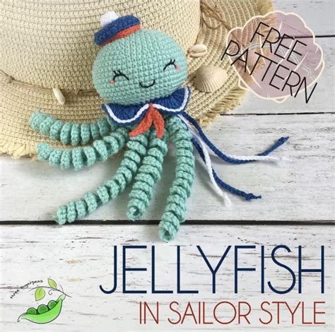 Ngay Khi Bắt Gặp Chart Móc Con Sứa Biển Bằng Len Mặc đồ Thủy Thủ Siêu Cute Free Pattern Của
