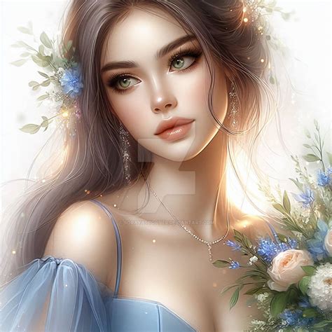 Gorgeous Model Babe Portrait With Flowers Hd By Sorayascorner On Deviantart