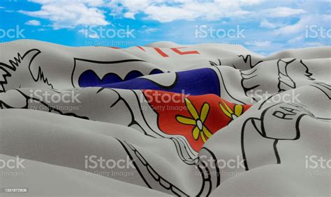 바람에 마요트 플래그 현실적이고 물결 모양의 직물 플래그 3d 렌더링 0명에 대한 스톡 사진 및 기타 이미지 0명 관광